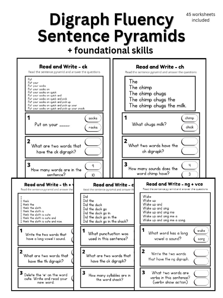 Digraph Fluency: Sentence Pyramids | PDF | Linguistics