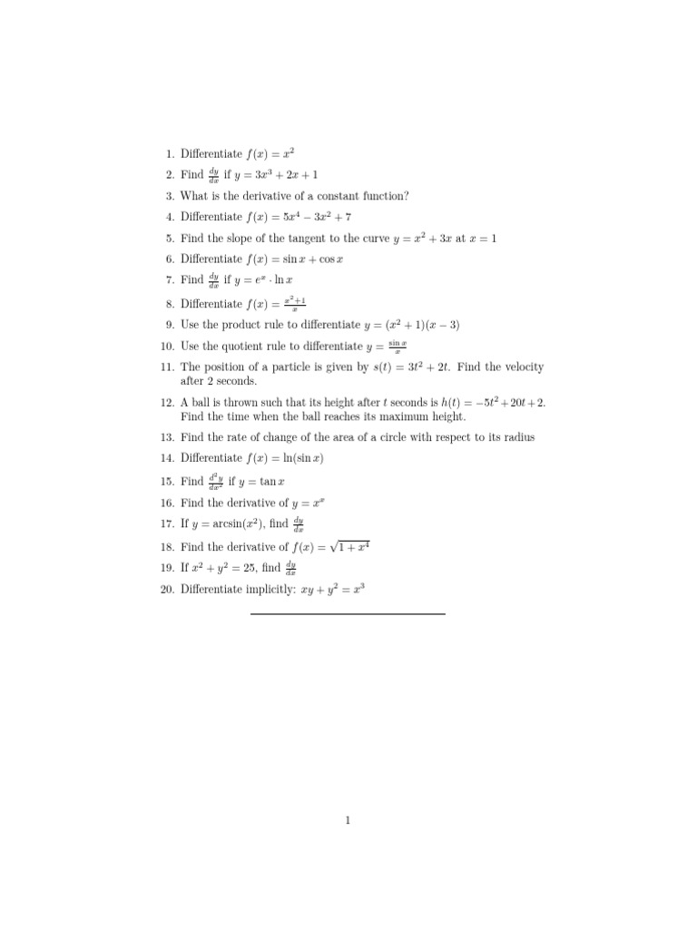Calculus Derivatives and Rules Guide | PDF
