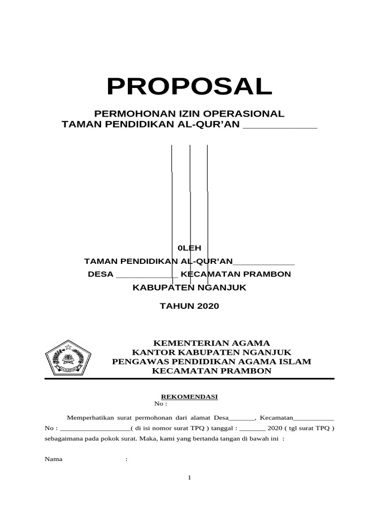 Contoh Proposal Izin Operasional - 085712 | PDF