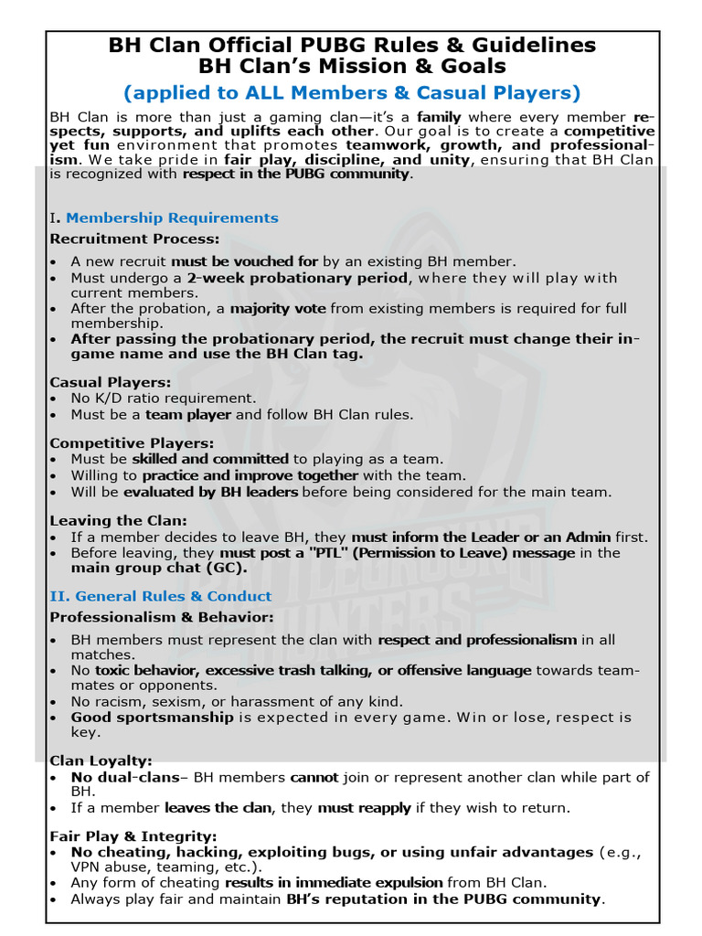 Scrim Rules - Casual and ALL | PDF