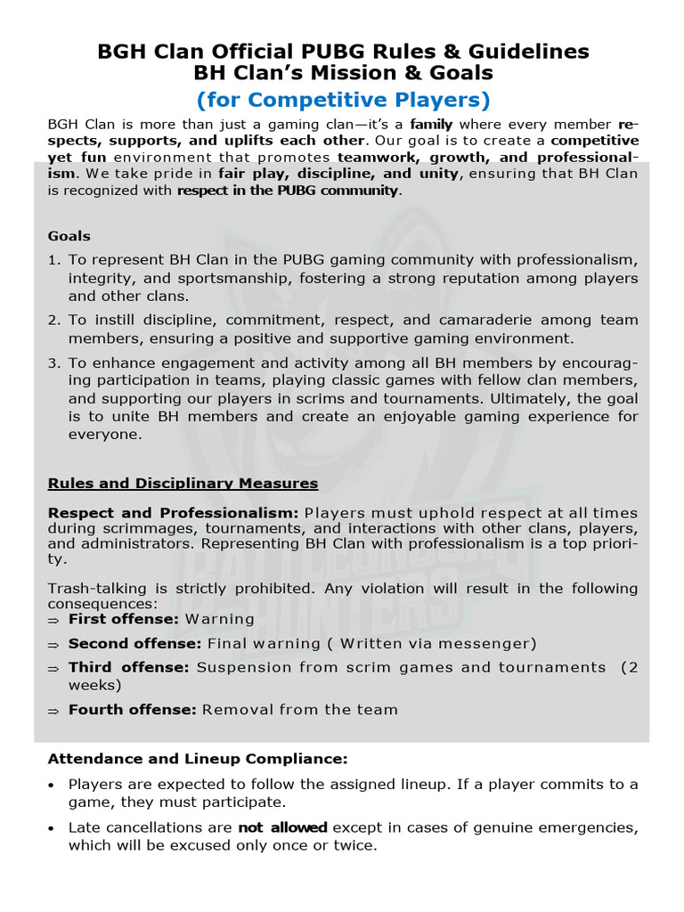 Scrim Rules For Compe Players | PDF