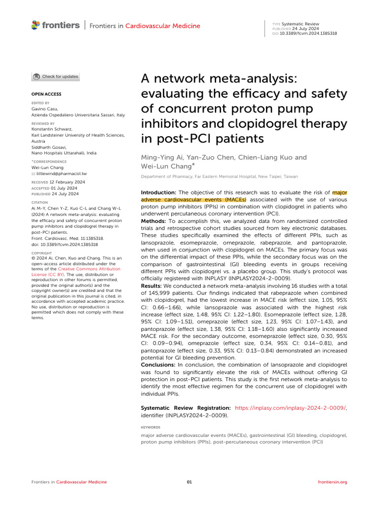 A Network Meta-Analysis Evaluating The Ef Cacy and Safety of Concurrent ...