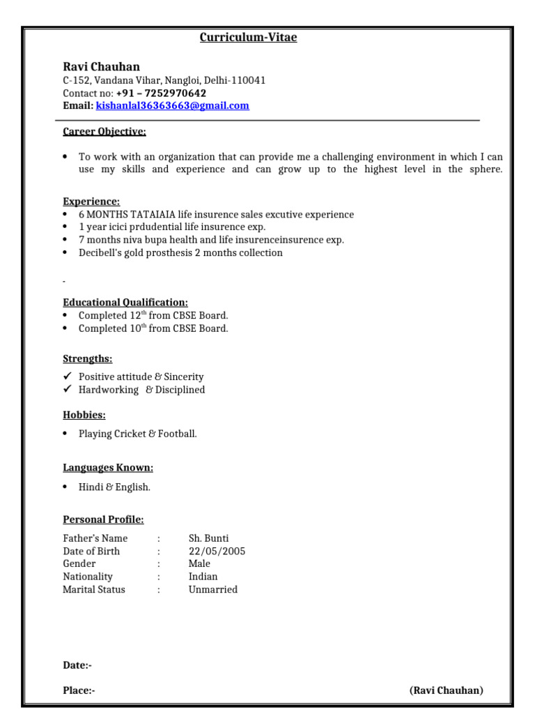 Ravi New CV With Collection Exp and Icici | PDF