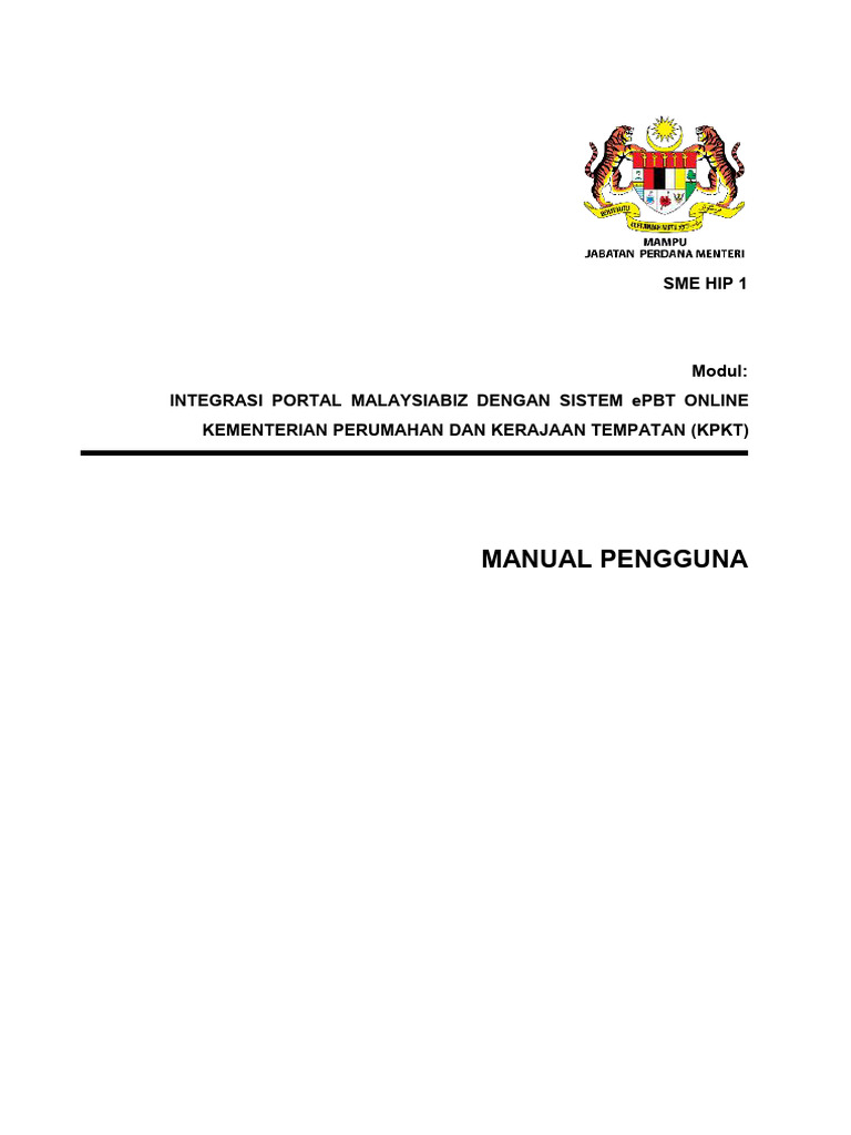 Manual Pengguna KPKT V0.1 | PDF