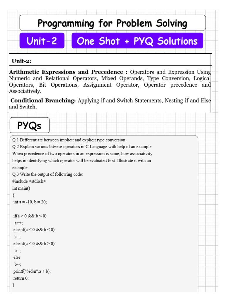 PPS Unit 2 by Multi Atoms | PDF | Integer (Computer Science) | Arithmetic