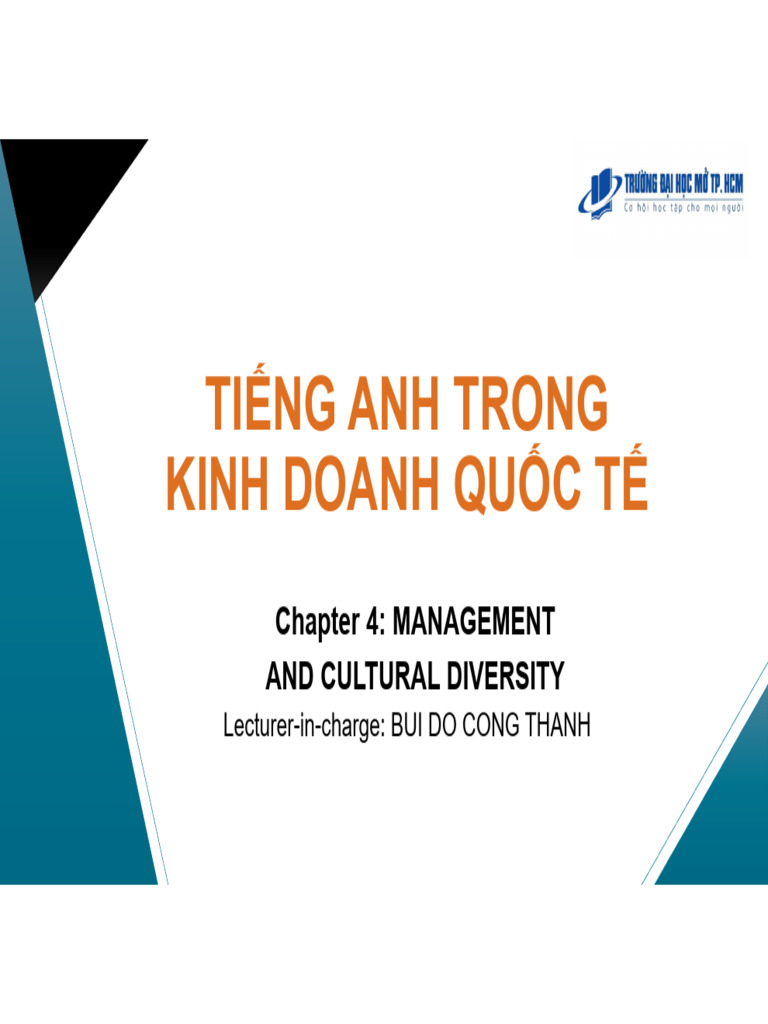 Chapter 4 - Management and Diversity | PDF | Leadership | Organizational Behavior