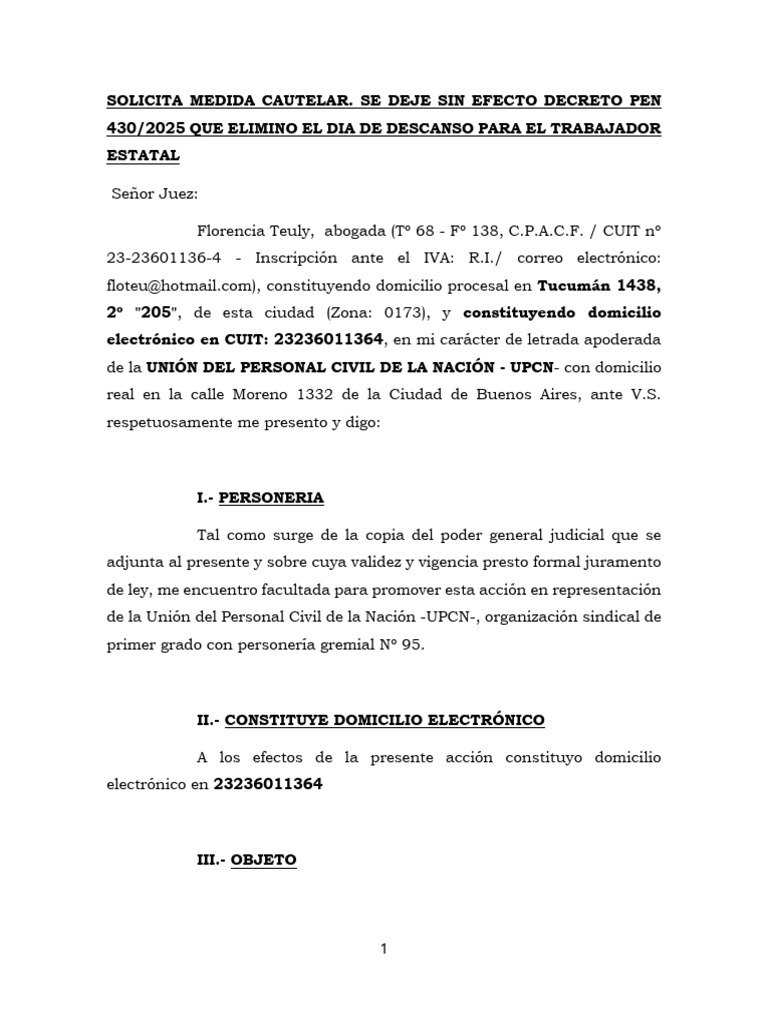 Solicita Medida Cautelar Asueto Trabajador Estatal - 250626 - 101640 ...