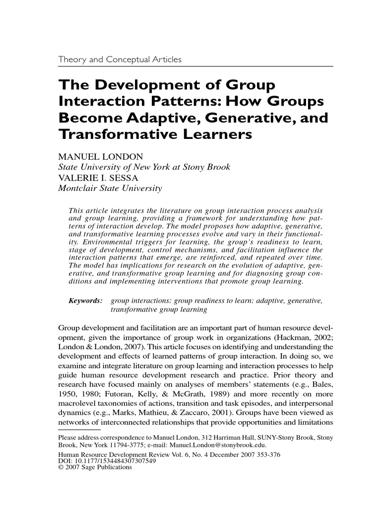 Group Interaction Patterns in Learning | PDF | Learning | Motivational