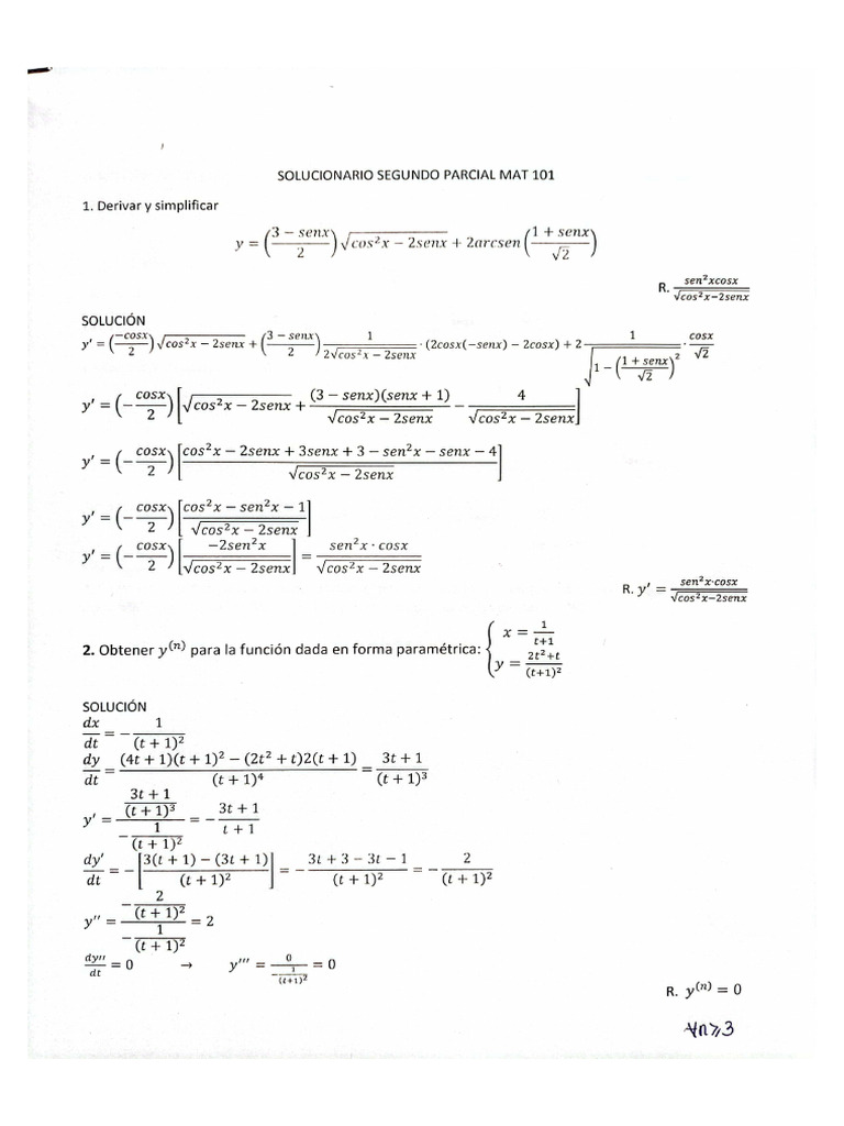 2do Parcial - MAT101 | PDF