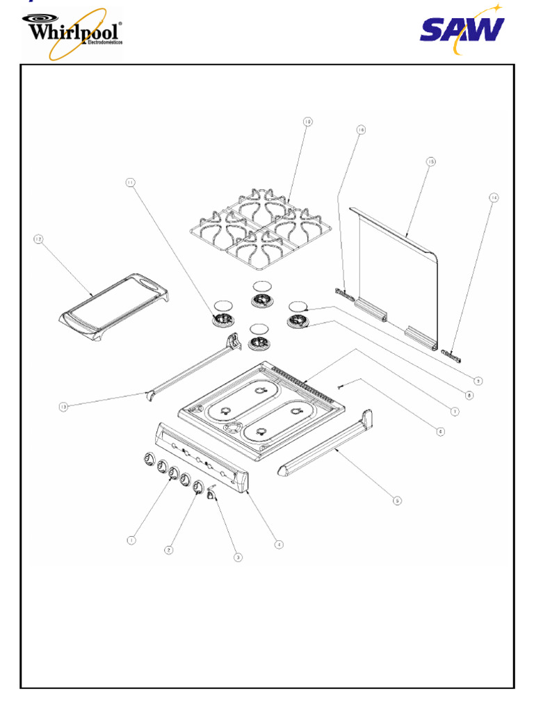9636-Explosionado WCK2766KB0 | PDF | Estufa de cocina