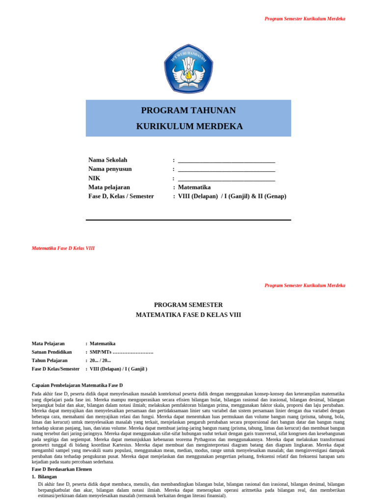 Promes Kurikulum Merdeka | PDF