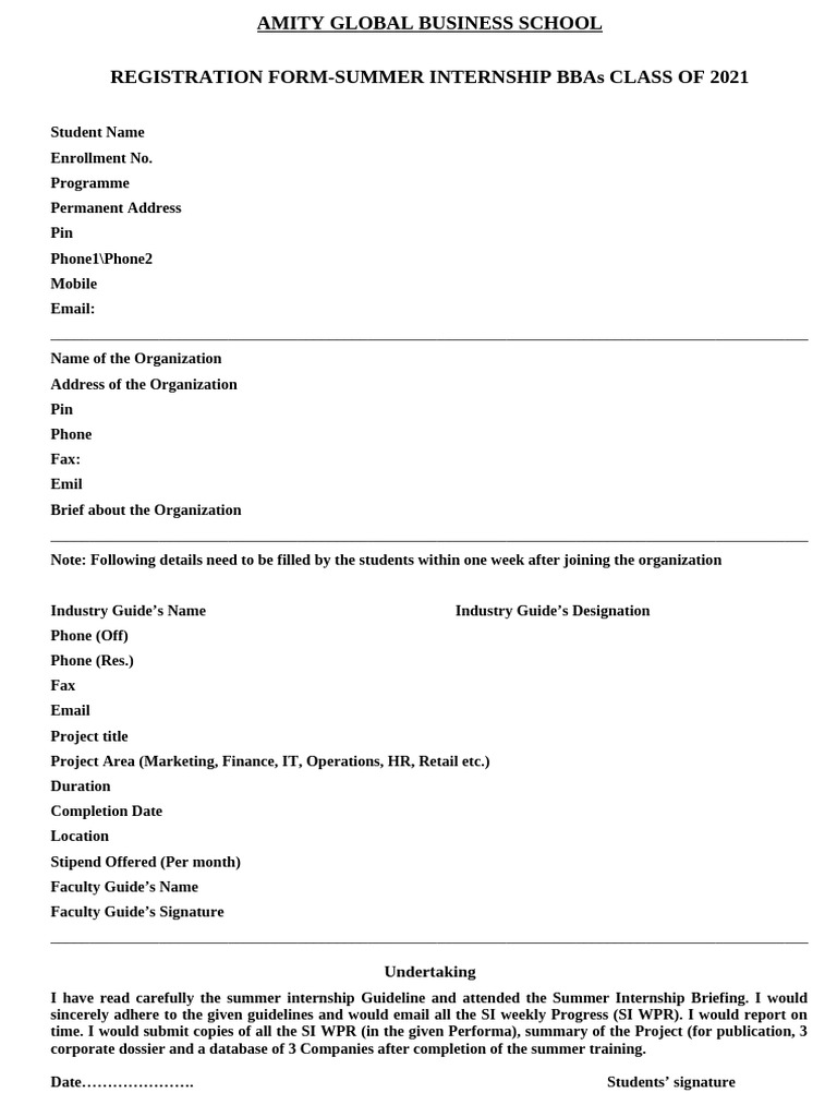 Registration Form 1 | PDF