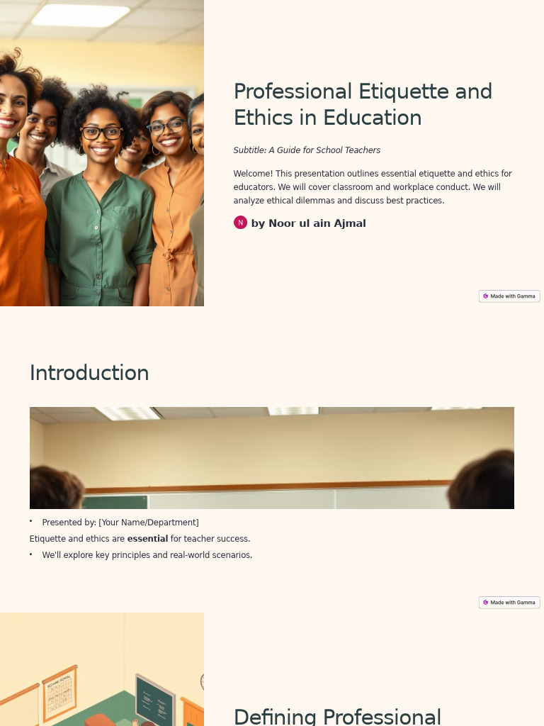 Teacher Etiquette and Ethics Guide | PDF