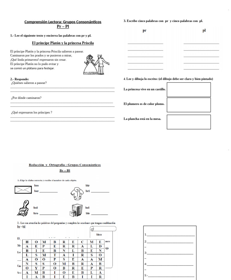 Guias de Grupos Consonanticos | PDF