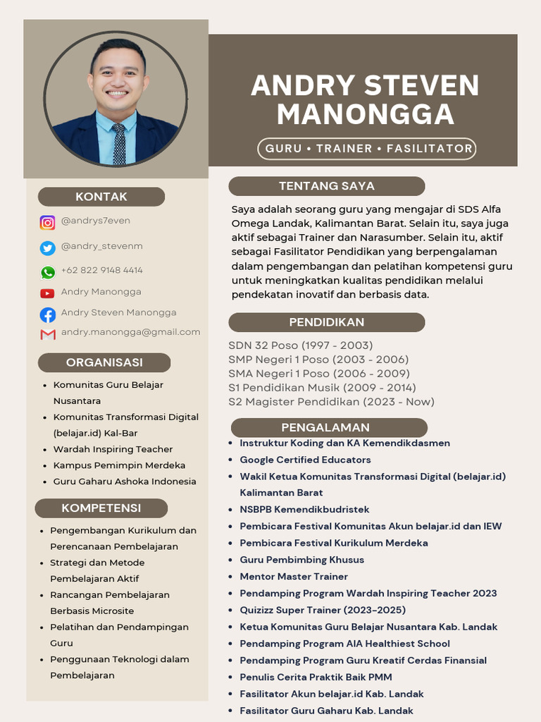 CV Andry Steven Manongga | PDF