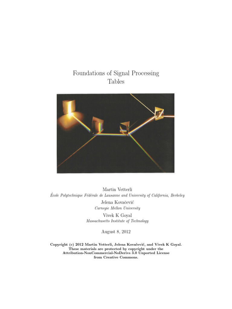 Signal Processing Foundation Stables | PDF | Discrete Fourier Transform | Fourier Analysis
