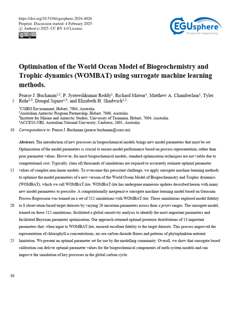 Buchanan Et Al_2025_Optimisation of the World Ocean Model of ...