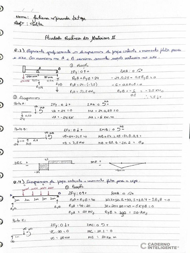 Lista de Exercício 01 Cap 6 | PDF