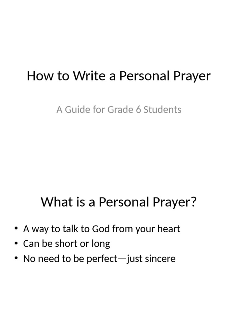 How To Write A Personal Prayer Grade6 | PDF