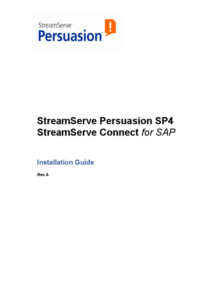 StreamServe Connect For SAP Installation | PDF | Installation (Computer ...