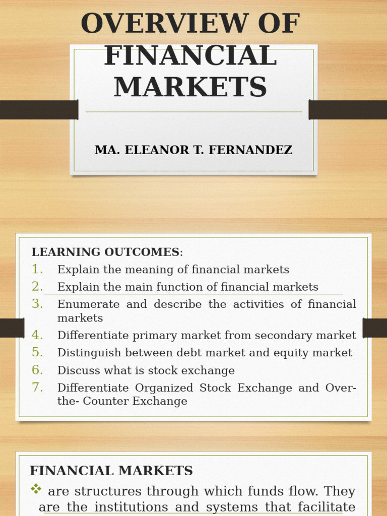 Chapter 4 Overview of Financial Markets | PDF | Day Trading ...