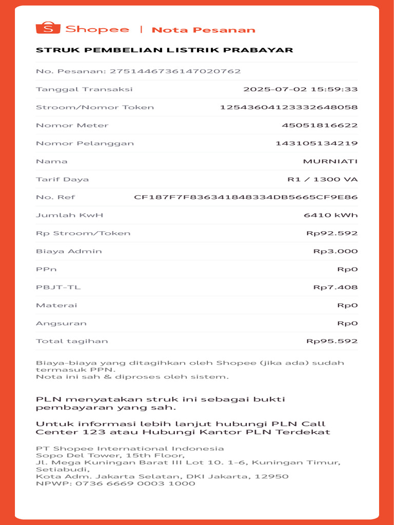 Nota Pesanan Shopee | PDF