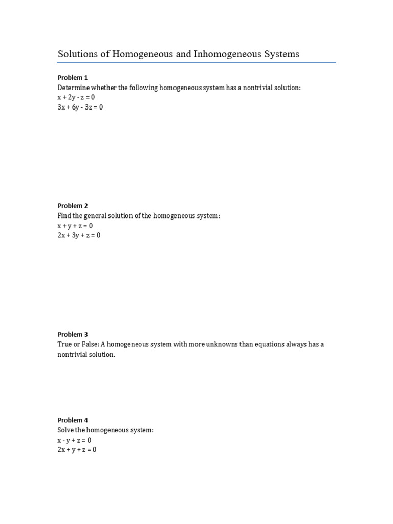 Homogeneous vs Inhomogeneous Systems | PDF