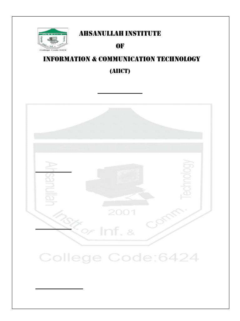 Top Sheet Ahsanullah-Institute | PDF