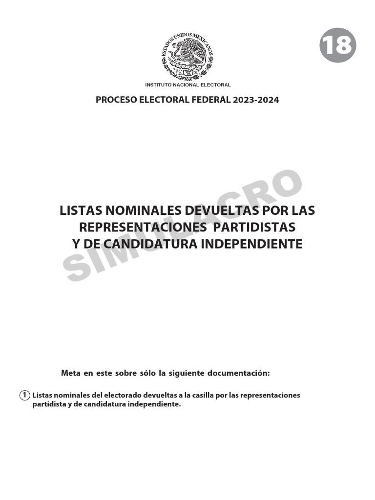 33 Sobre Devolución Listas Nomi Elect Por Parte Repres_WEB | PDF