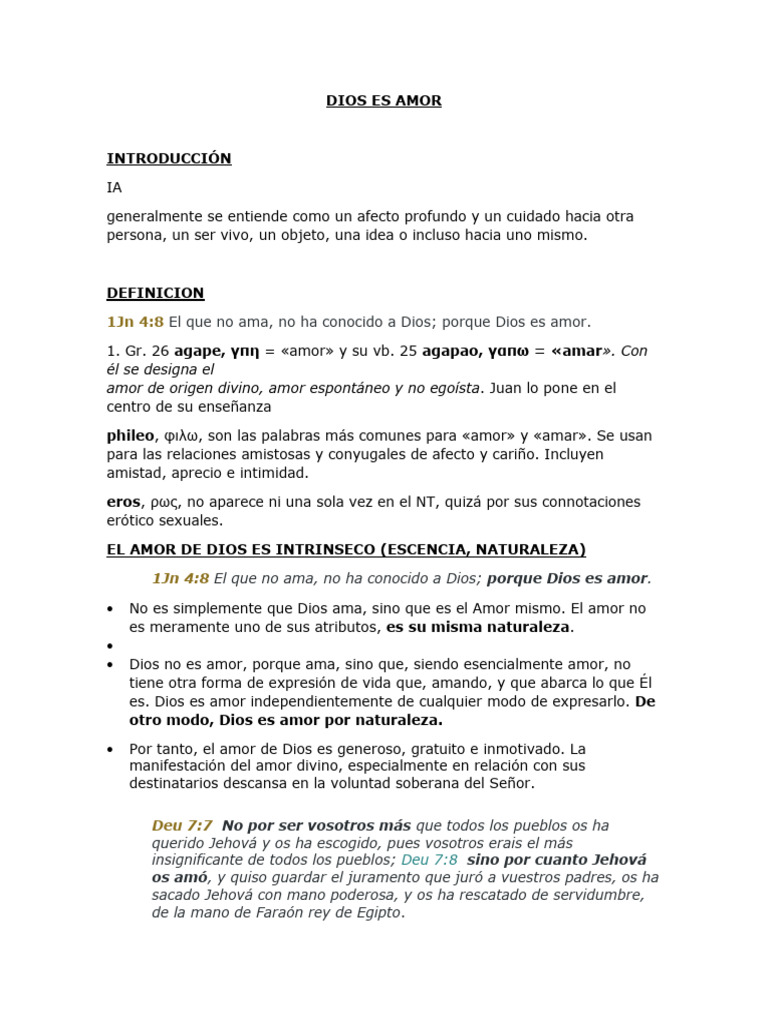 Dios Es Amor | PDF | Amor | Dios