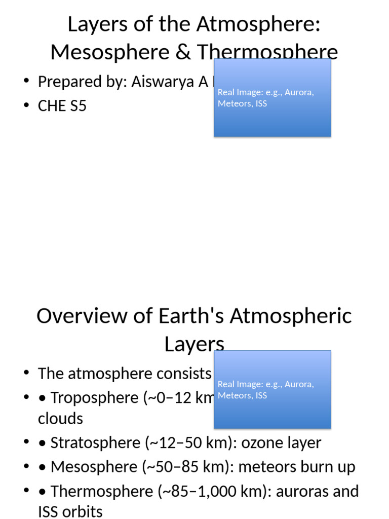 Mesosphere Thermosphere Detailed Presentation | PDF