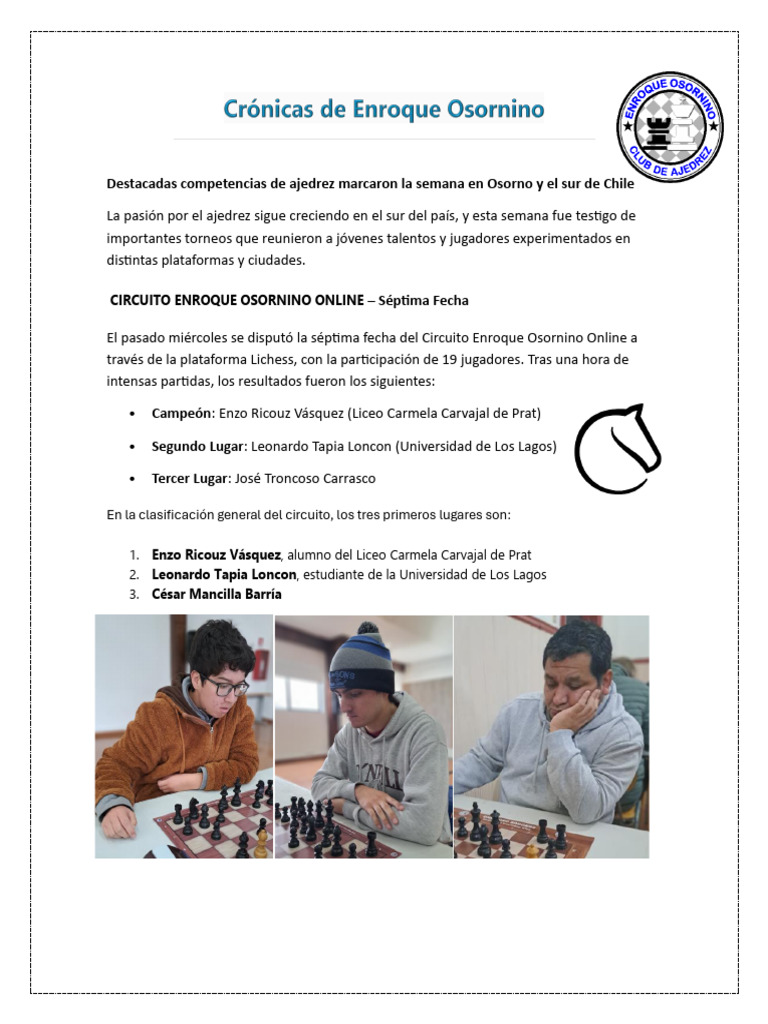 Ajedrez Enroque Osornino - Año 1 N°2 | PDF