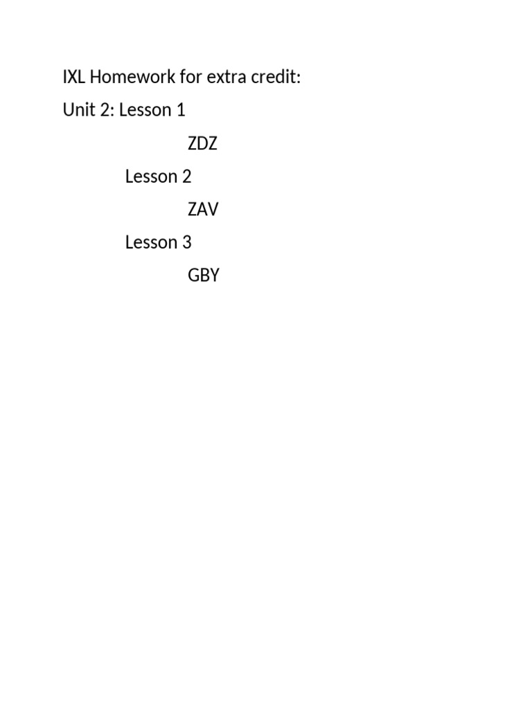 IXL Homework For Extra Credit 3 | PDF