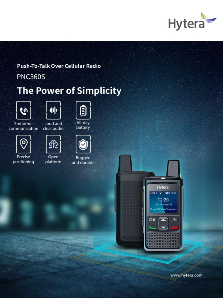 Hytera PNC360S PoC Radio Overview | PDF | Radio | Electrical Engineering