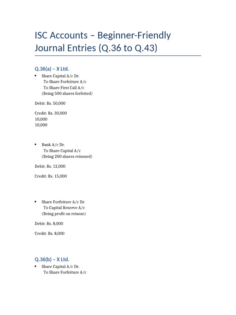Beginner Friendly Q36 To Q43 Journal Entries | PDF | Debits And Credits ...
