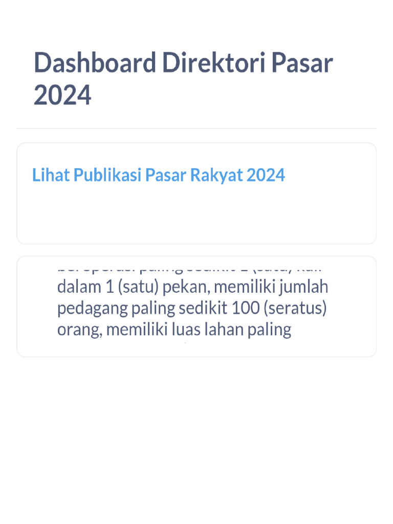 Dashboard Direktori Pasar 2024 | PDF