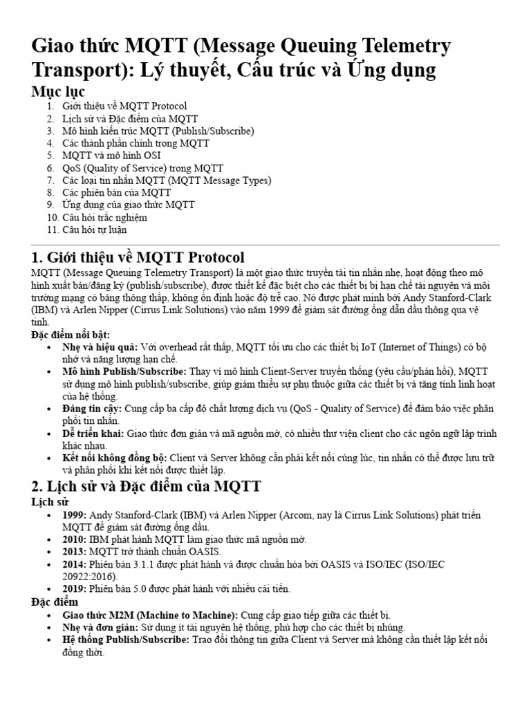 Giao TH C MQTT | PDF