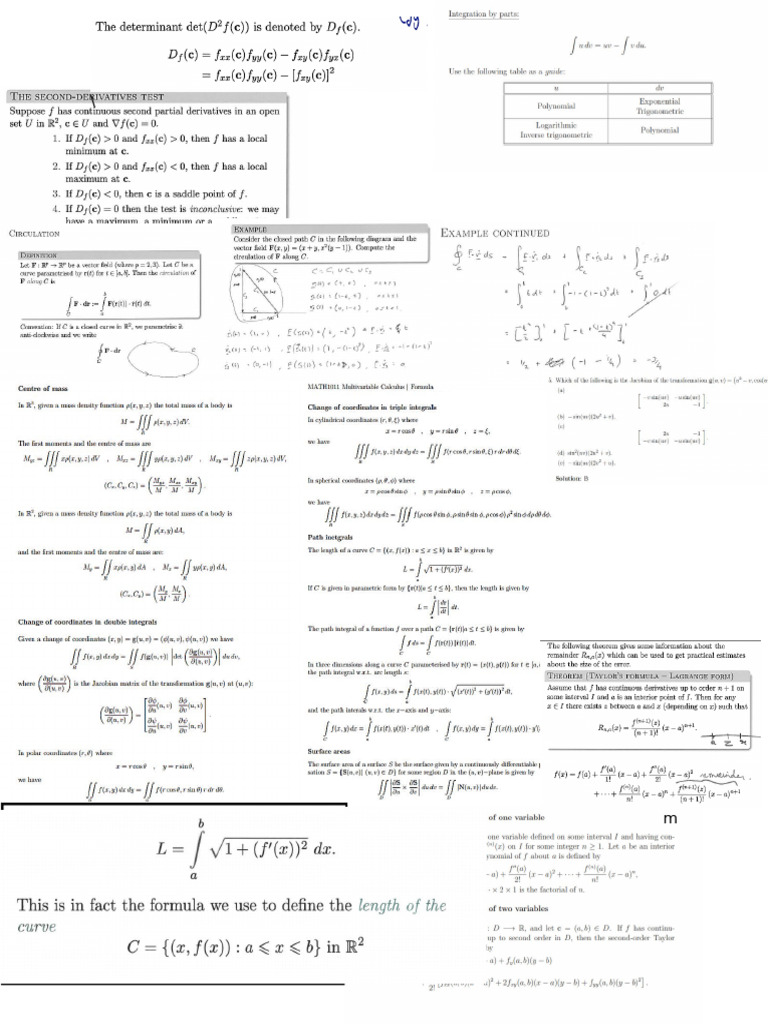 Math 1011 Notes Page | PDF