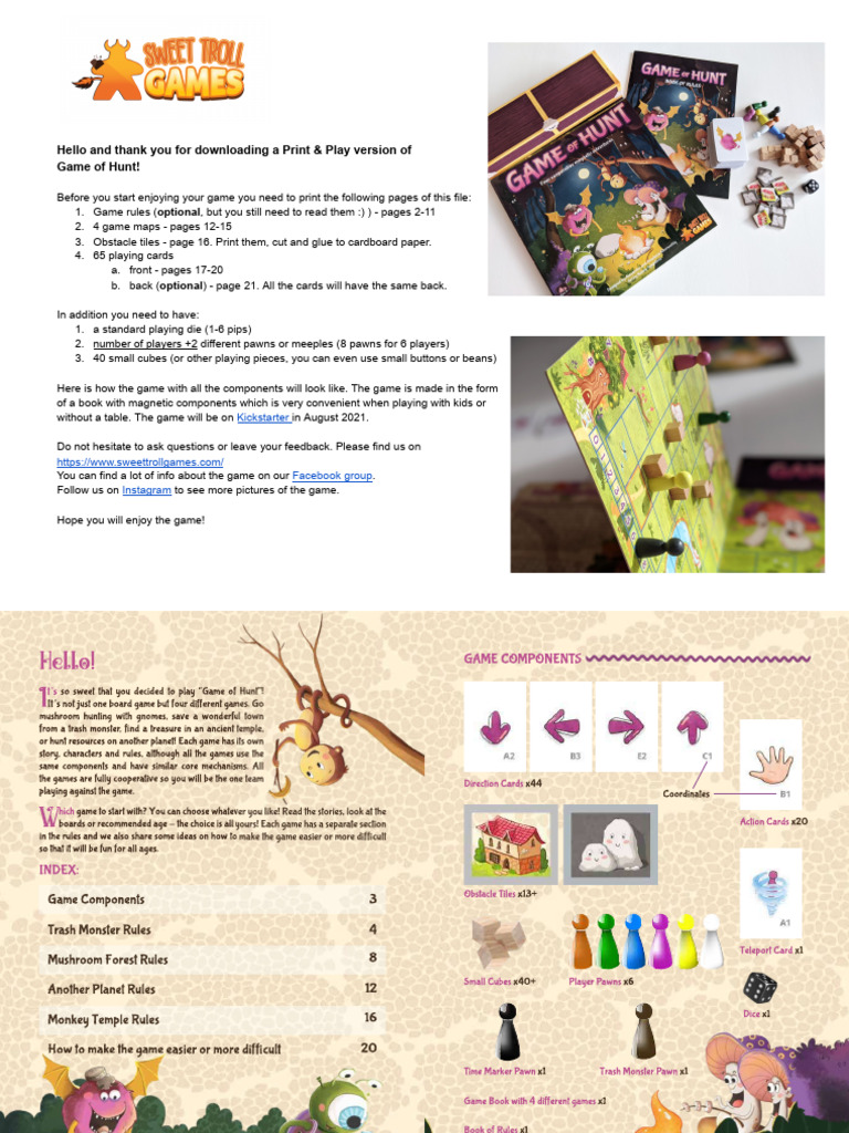 Print and Play Game of Hunt | PDF
