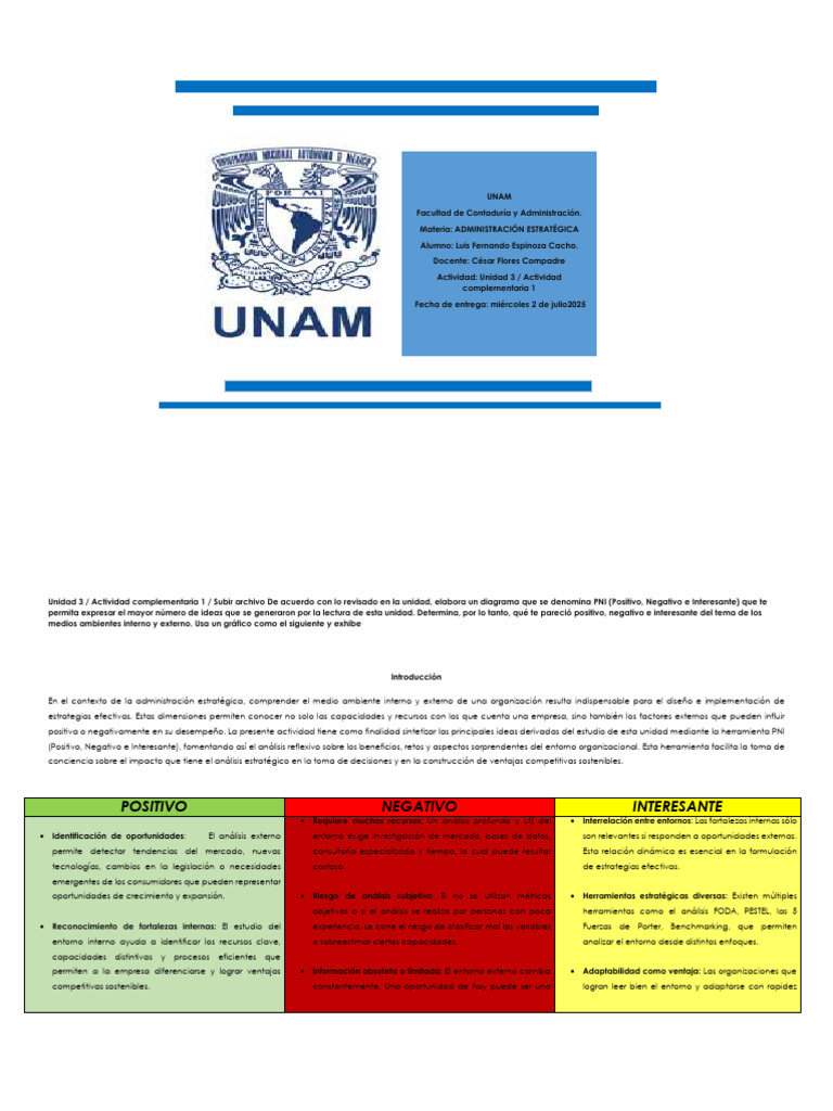 Unidad 3 Actividad Complementaria 1 | PDF