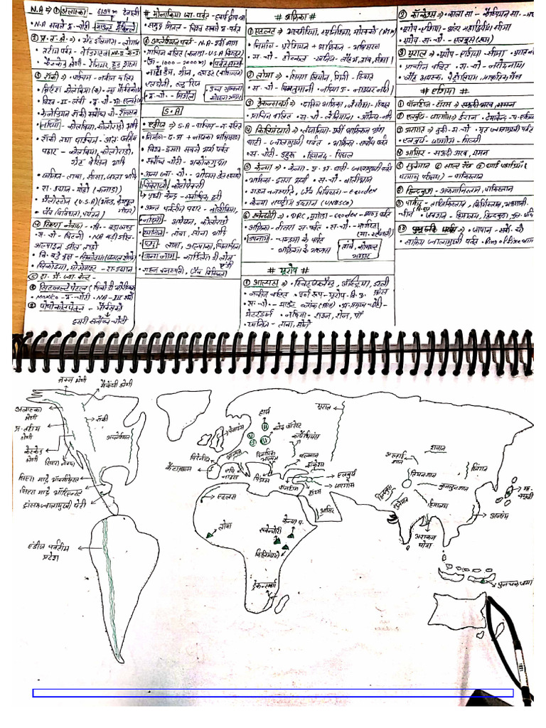 World Geo Map Short Notes | PDF