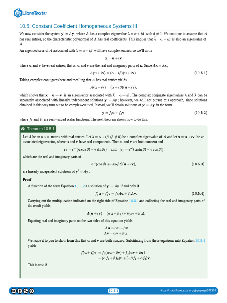 Constant Coefficient Systems Solutions | PDF | Eigenvalues And ...