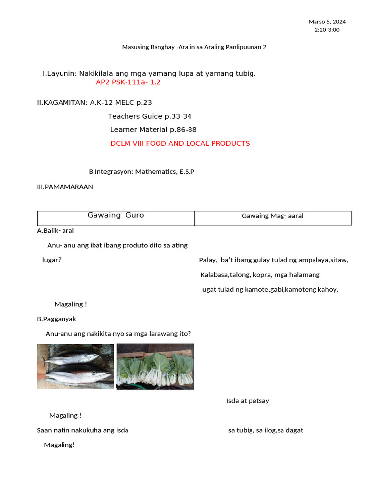 Masusing Banghay Sa Aral - Pan 2 Cot 3 | PDF