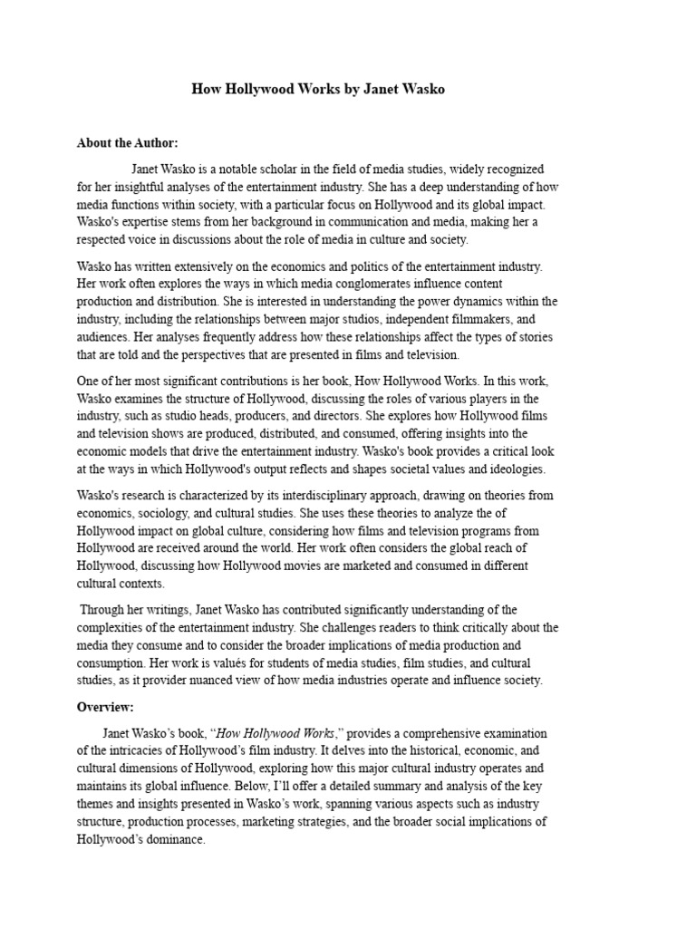 .Trashed 1754930245 How Hollywood Works | PDF