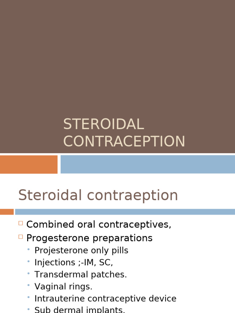 Steroidal Contraceptions Old Format | PDF | Combined Oral Contraceptive ...