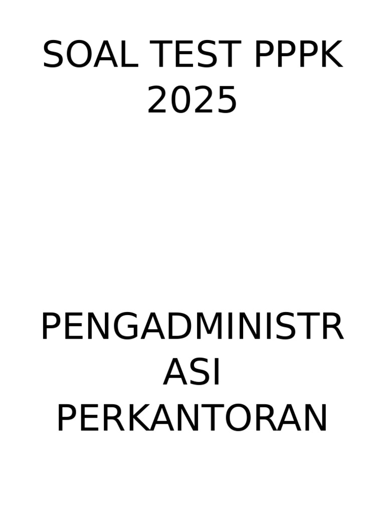 Soal Test PPPK 2025 | PDF