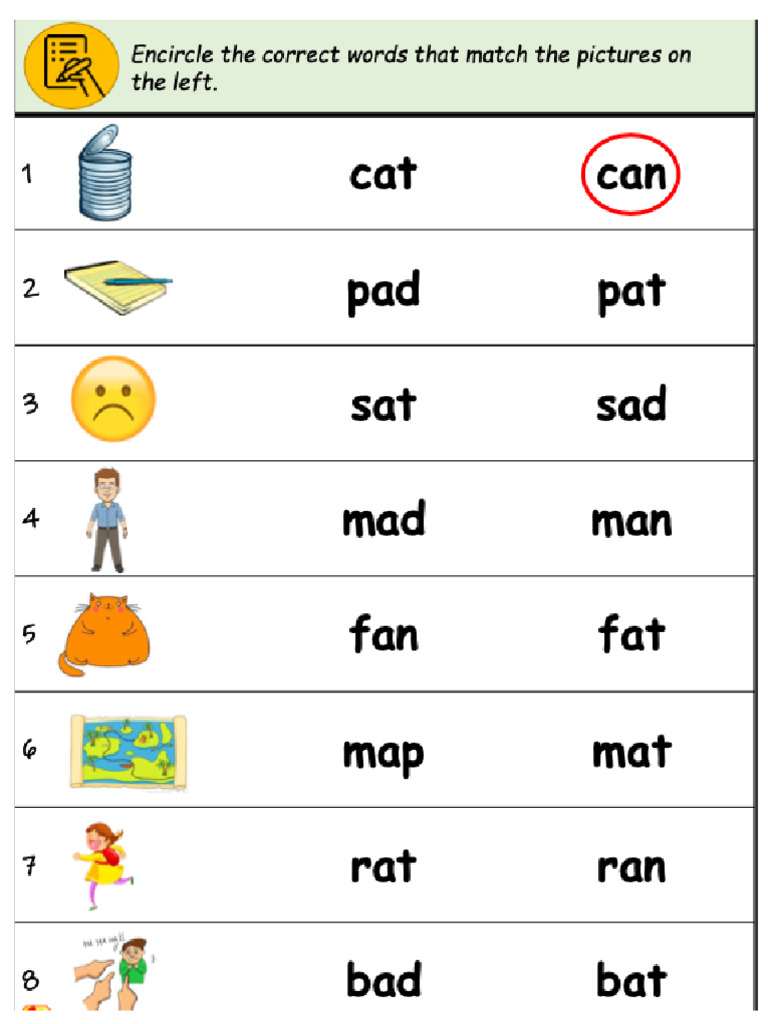 CVC Pattern 1 Short A | PDF