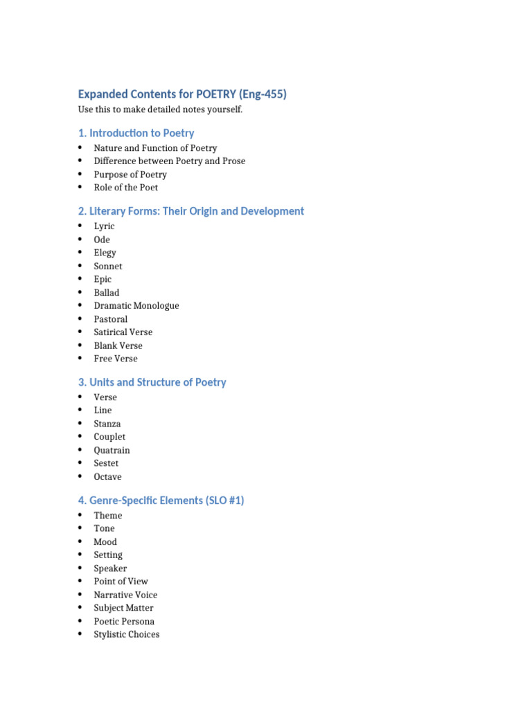 Comprehensive Guide to Poetry Analysis | PDF | Poetry | Metre (Poetry)