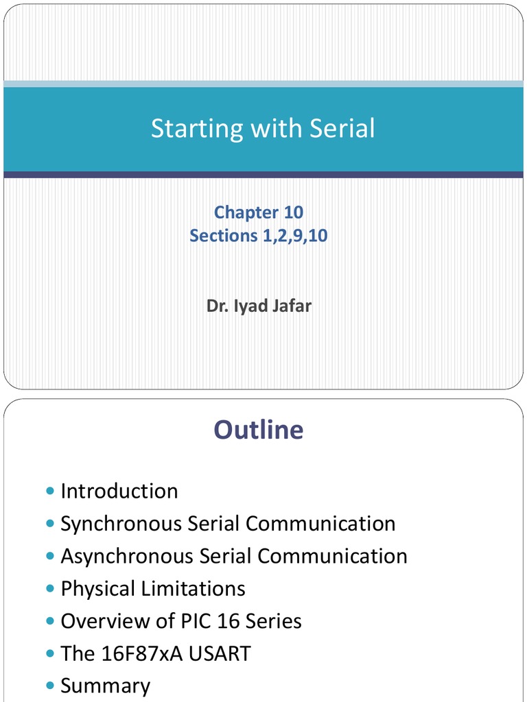 07 Chapter 10 - Serial Communication | PDF | Microcontroller | Parallel ...