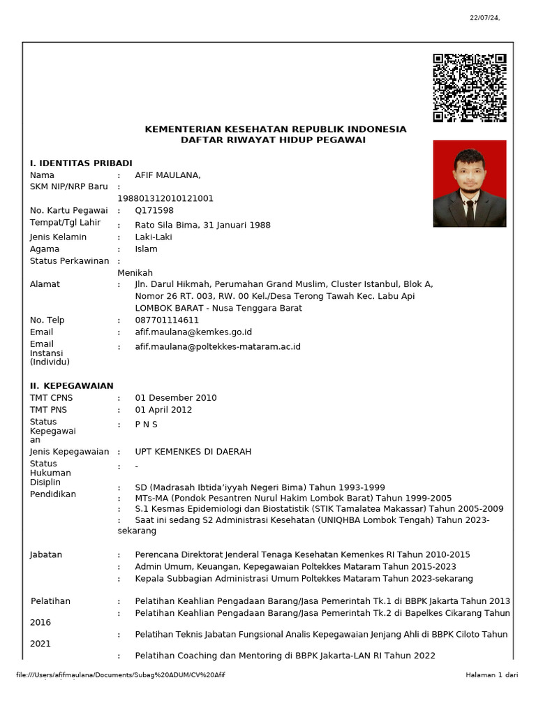 CV Afif Maulana | PDF